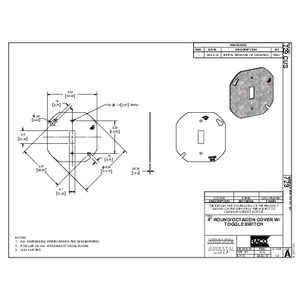 Electrical Box RACO® 729 Octagon Box Cover, Flat For Toggle Switch, 4 ...