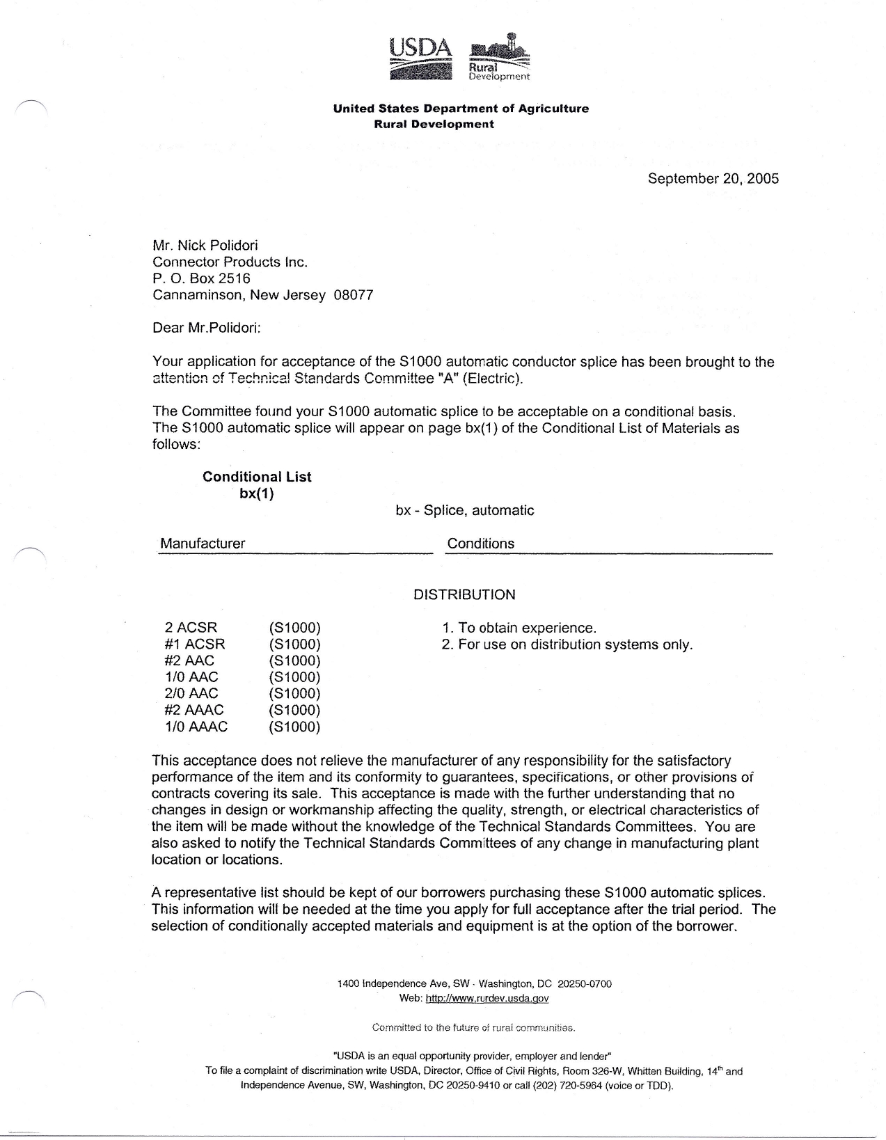 Resources - RUS Letters | Connector Products (CPI)