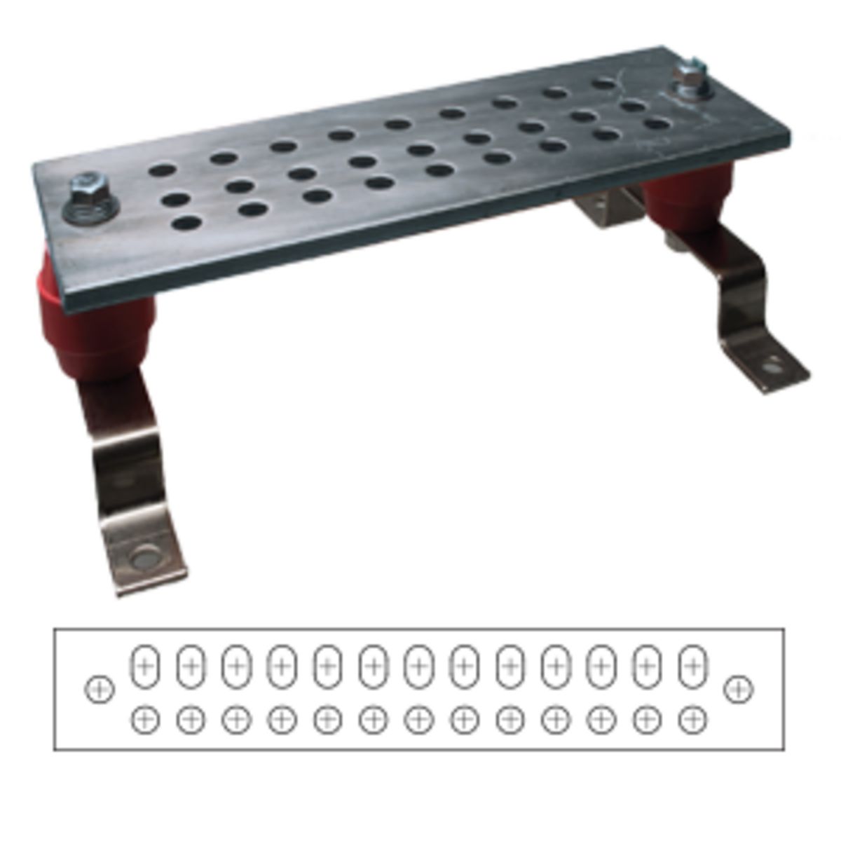 TCB14212P Tinned Copper Ground Bar/Bus Bar | TCB14212P | Hubbell