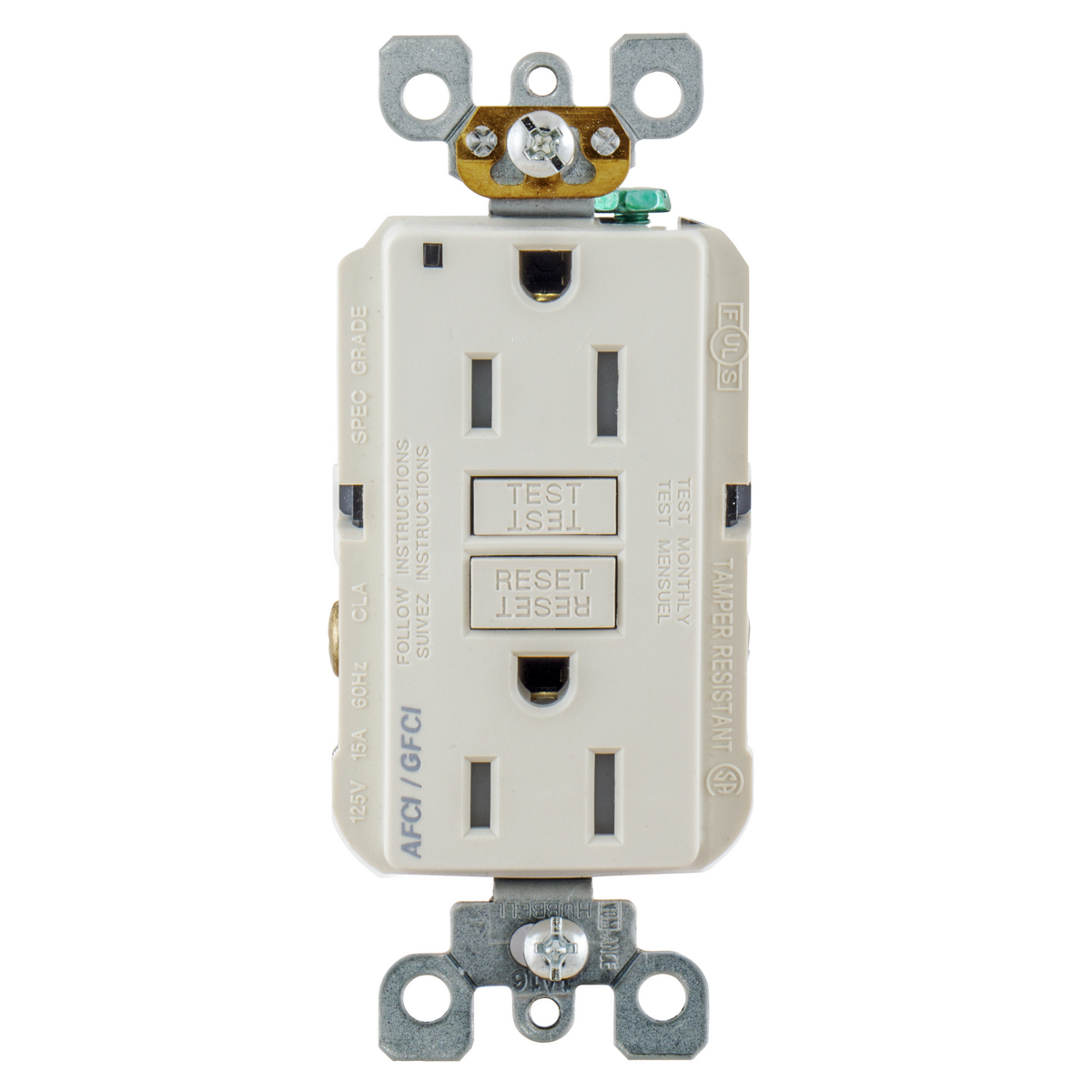 AFGF15TRLA AFCI/GFCI Receptacle Hubbell Wiring Device-Kellems | Fuseco Inc