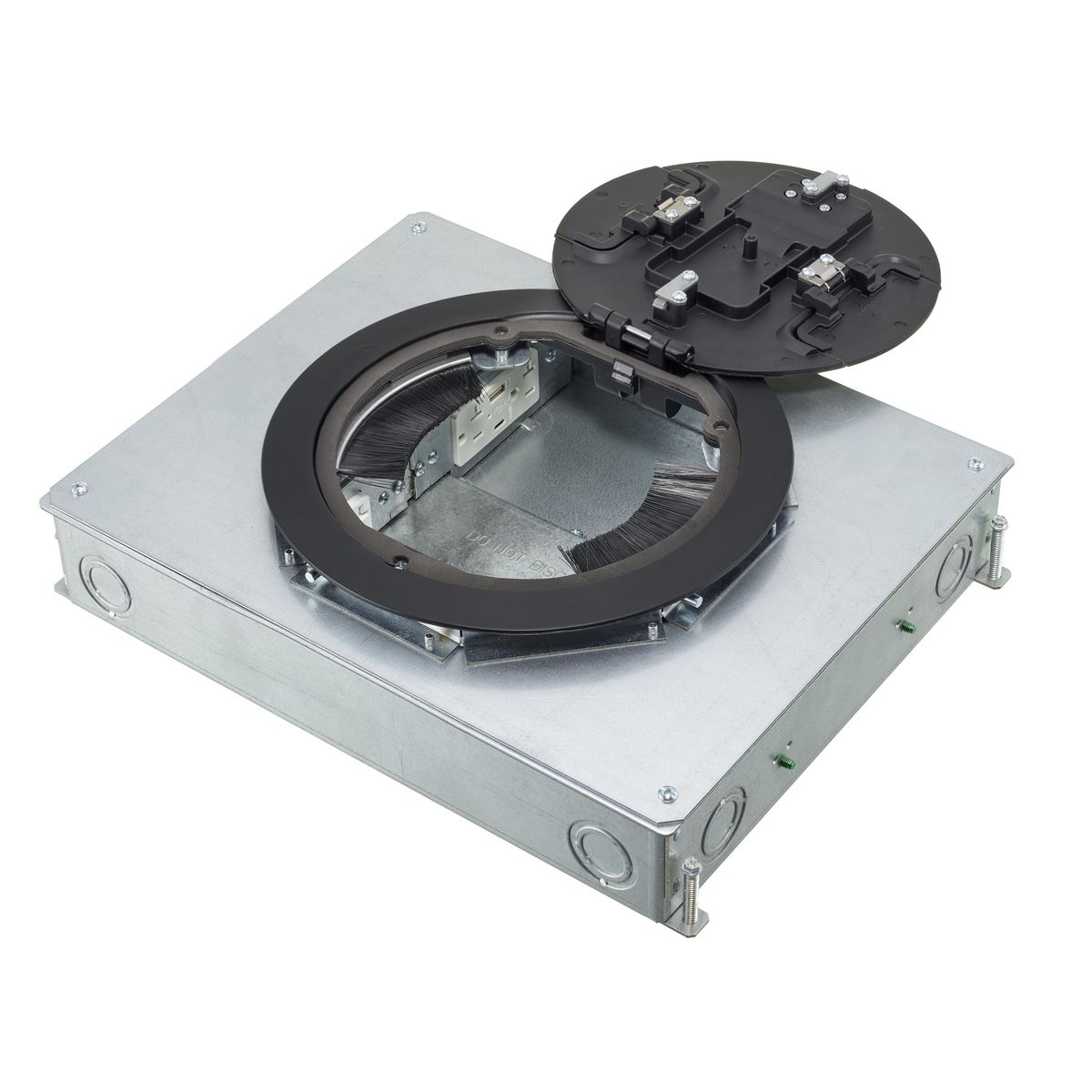 Recessed 4-Gang Concrete Floorbox with Round Cover. | CFB4G25RE | Hubbell Premise Wiring