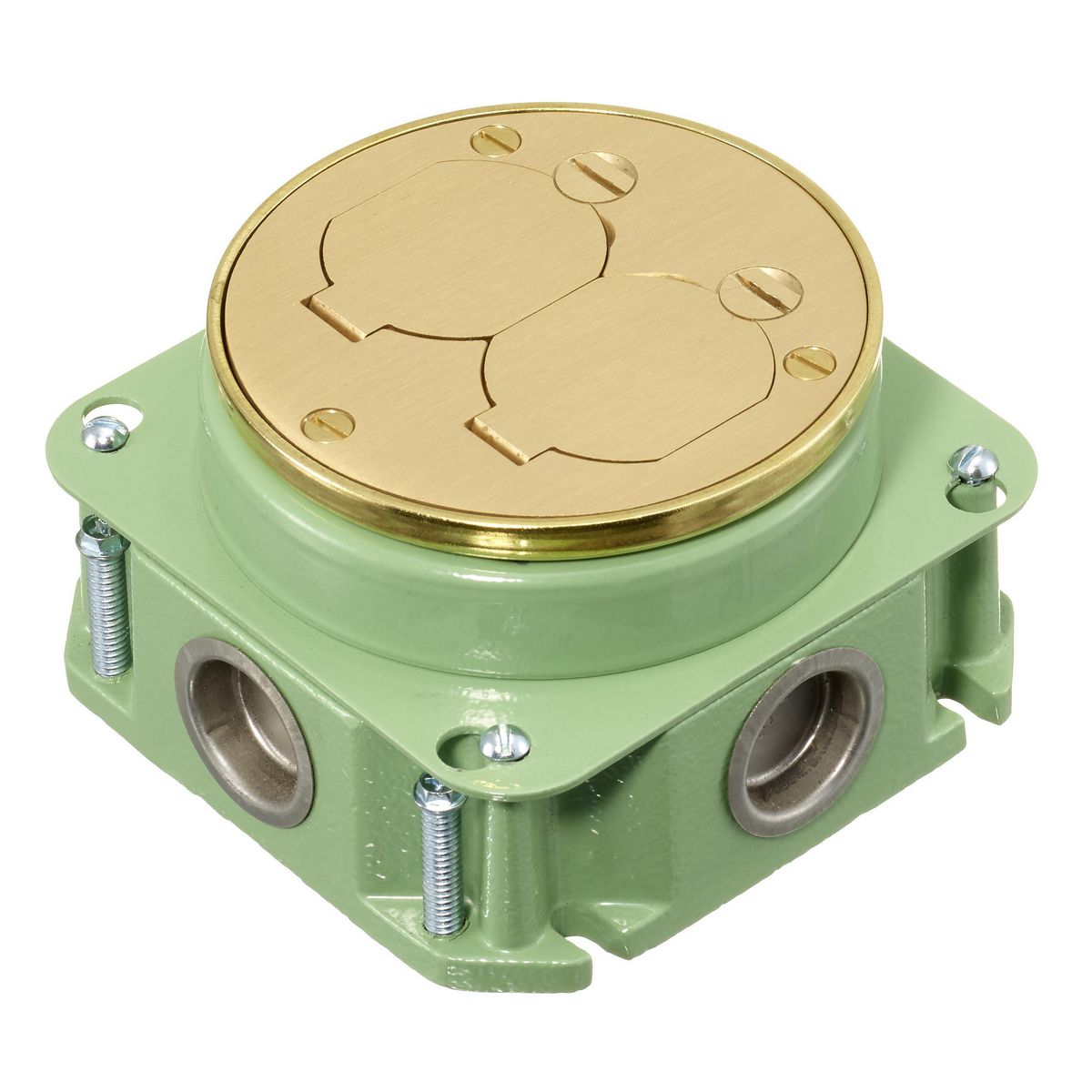 Flush 1-Gang Concrete Floorbox with Round Cover, 3.00" Minimum Depth of ...