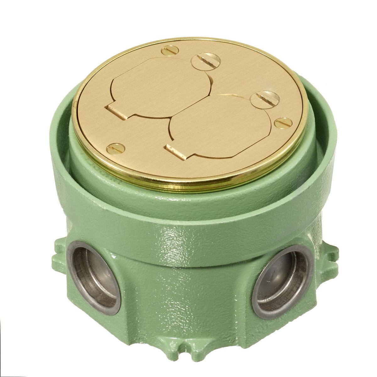 Flush 1-Gang Concrete Floorbox with Round Cover, 3.75" Minimum Depth of ...