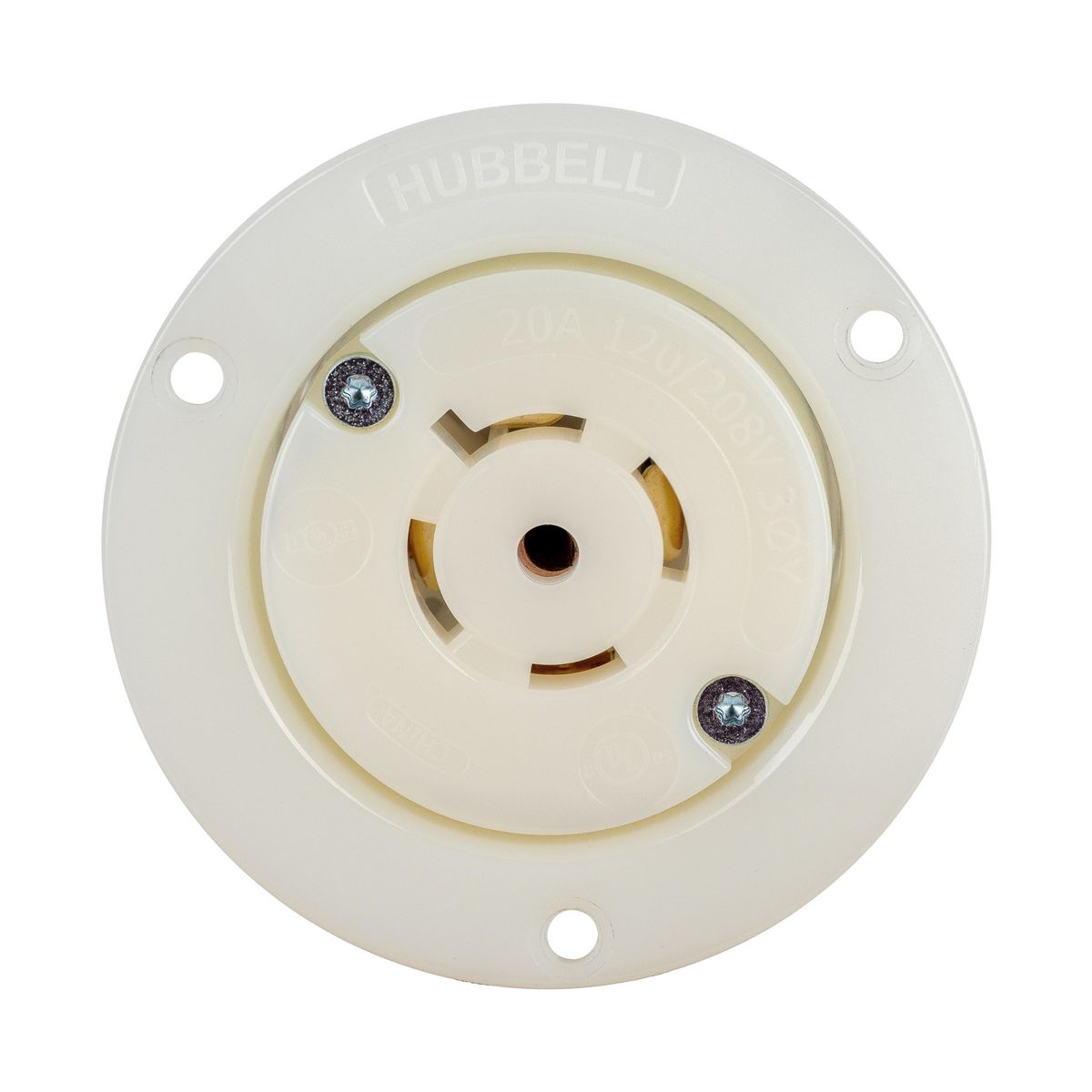 EdgeConnect™ Twist-Lock®, Flanged Receptacle, 20A Phase Wye 120/208V AC ...