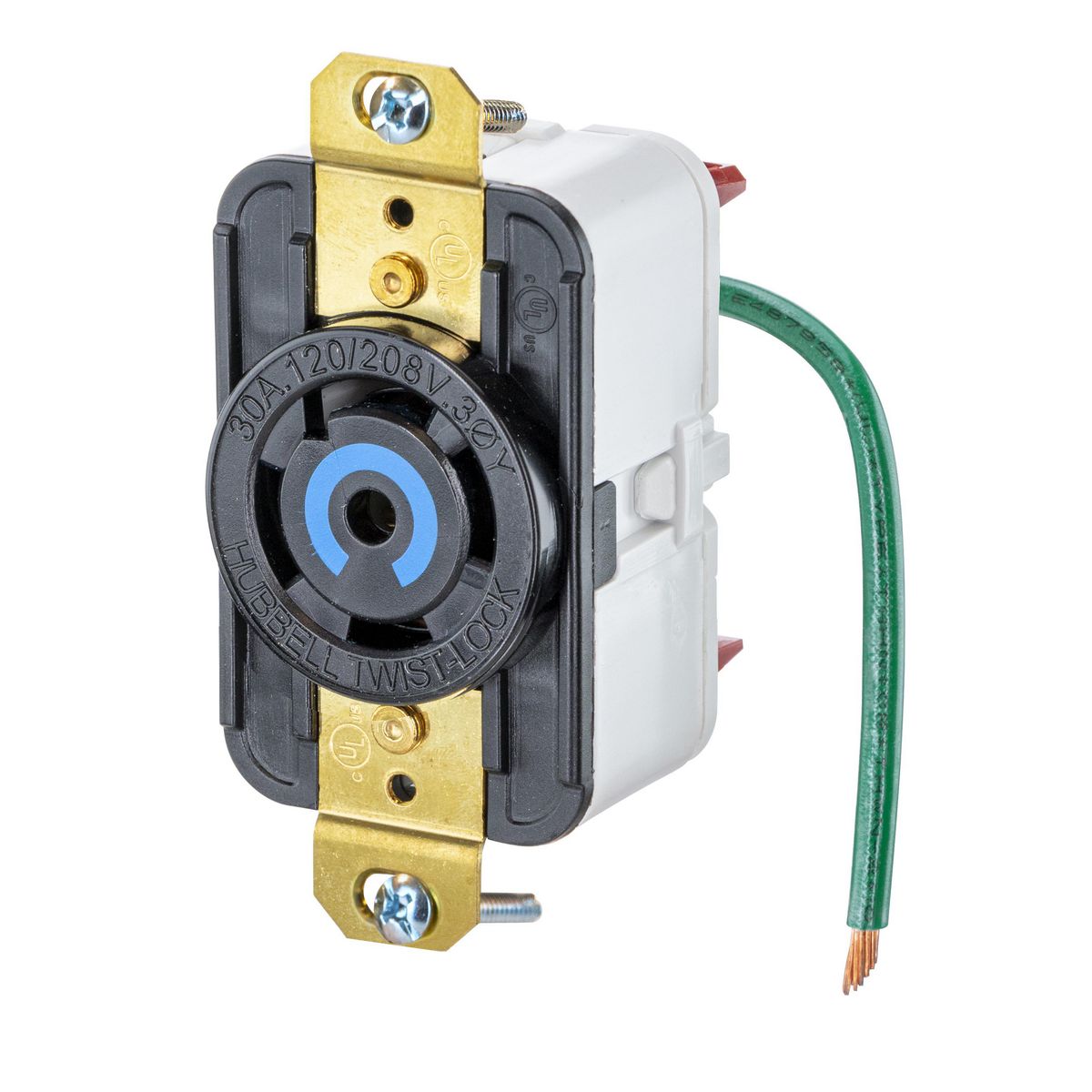 HBL2810ST Twist Lock Edge Receptacle With Spring Termination 30A HBL2810ST Twist Lock Edge Receptacle With Spring Termination 30A
