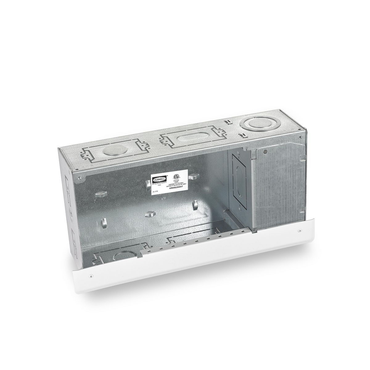 5-Gang Recessed Wallbox with 2" Conduit Feed-Thru and White 2-Piece ...