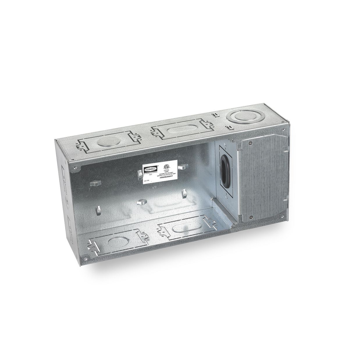 5-Gang Recessed Wallbox with 2" Conduit Feed-Thru and White 2-Piece ...