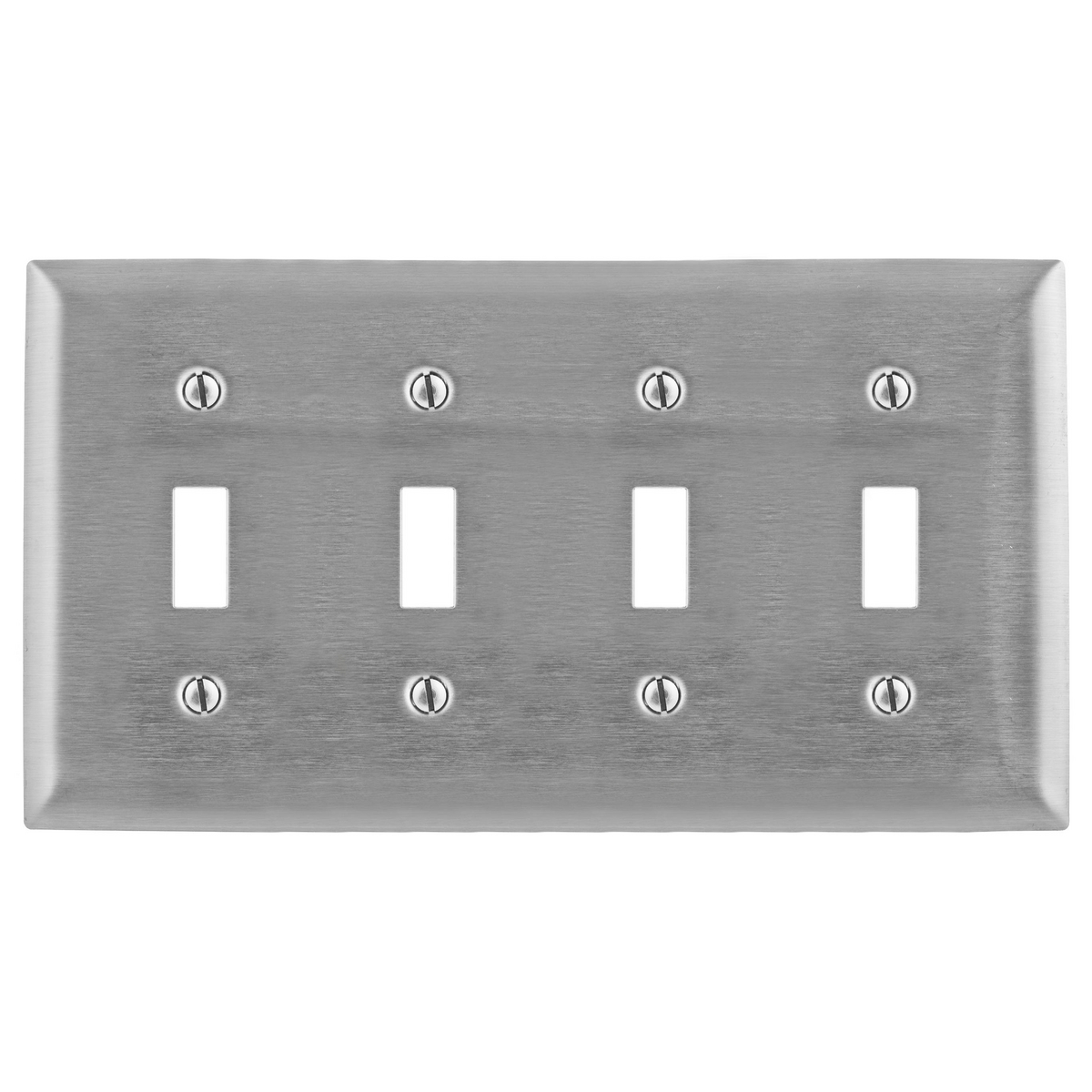 Wallplates and Boxes, Metallic Plates, 4- Gang, 4) Toggle Openings ...