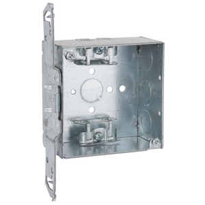 4 in. Square Box, Welded, 2-1/8 in. Deep with AC/MC/Flex Clamps, Three ...