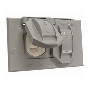 1-Gang Weatherproof Cover, Horizontal, Duplex 125V, 15A WRTR Receptacle ...