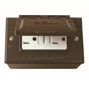 1-Gang Weatherproof Kit includes Box, Cover and GFCI Receptacle, Bronze ...