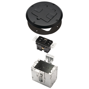 Single Gang Floor Box Kit with 15A Duplex Recessed Receptacle ...