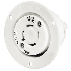 Locking Devices, Industrial, Flanged Receptacle, 30A 3-Phase Delta 480V ...