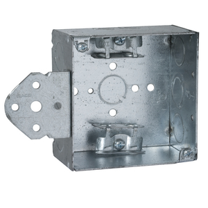 4 in. Square Box, Welded, 2-1/8 in. Deep with AC/MC/Flex Clamps, Three ...