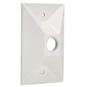 1-Gang Weatherproof Cluster Cover, One 1/2 in. Threaded Outlets, White ...