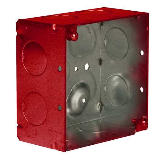 4 in. Life Safety Square Box, Welded, 2-1/8 in. Deep, One 1/2 in. and ...