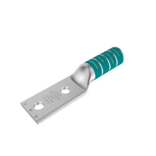 YA362N, 600 kcmil, CU, 2 Hole, 1/2 Stud, 1-3/4 IN Spacing, Long Barrel ...