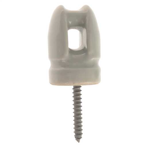 SERVICE WIREHOLDER, 11/32in (No. 22) x 2-1/4in SCREW, GRAY PORCELAIN ...