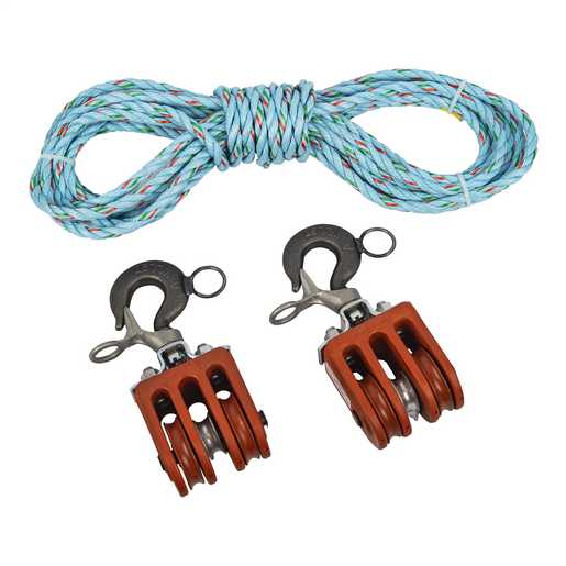 Two Double Blocks with 120 ft of 1/2 in Samson ULTRA-BLUE 3 Rope ...