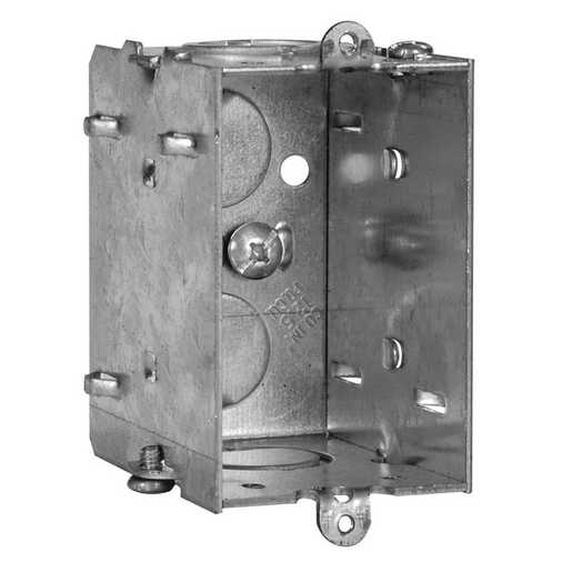 Single Gang Device Box, Gangable, 2-1/2 In. Deep, 12.5 Cu. In., With ...