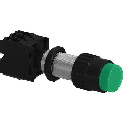 Green Illuminated Push Button w/ Lamp Holder, 24V AC/DC Lamp & 1 N.O./1 ...