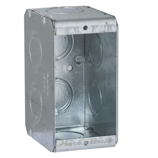 1-Gang Masonry Box, Nongangable, 2-1/2 in. Deep, Eight Concentric KO’s ...