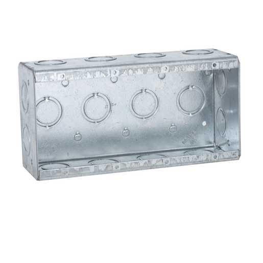 4-Gang Masonry Box, Nongangable, 2-1/2 in. Deep, Sixteen Concentric KO ...