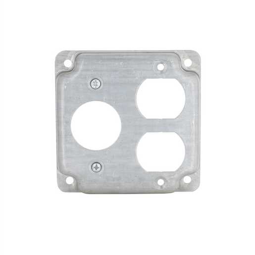 4 in. Square Cover, Exposed Work, Duplex/1.406 in. dia. Receptacle ...