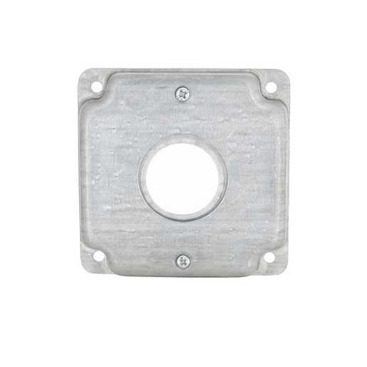 4 in. Square Cover, Universal Exposed Work, 1-Round Device, 3-in-1 ...