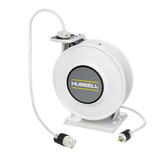 White Industrial Reel with HBL8319C Hospital Grade Connector, UL Type 1 ...