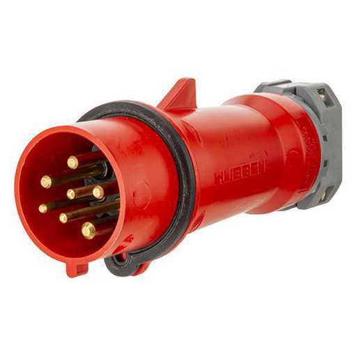 IEC Pin and Sleeve, Industrial, Plug, 30A 600V Max, 3-Pole 4-Wire, 3 ...