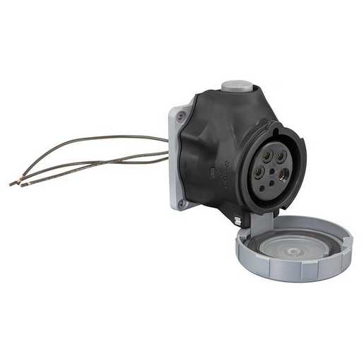 Switched, IEC 309, Receptacle, 60A 600V, 3-Pole 4-Wire Grounding, 3 ...