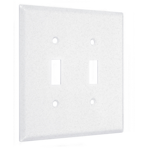 2-Gang Metal Wallplate, Jumbo, 2-Toggle, White Textured | WJTW-TT | Hubbell