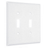 2-Gang Metal Wallplate, Jumbo, 2-Toggle, White Textured | WJTW-TT | Hubbell